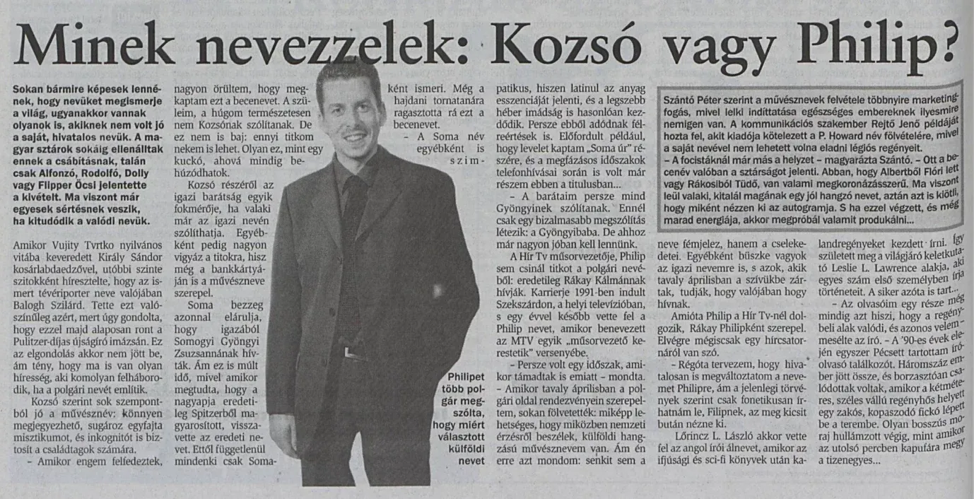 Karakter: Hogyan lett Rákay Kálmánból Philip, ha ilyen név ...