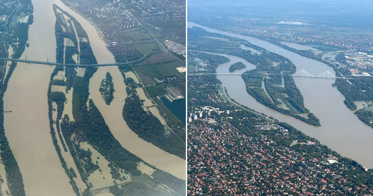 Telex: Légifotón a Szentendrei-sziget Szigetmonostor felőli csücske