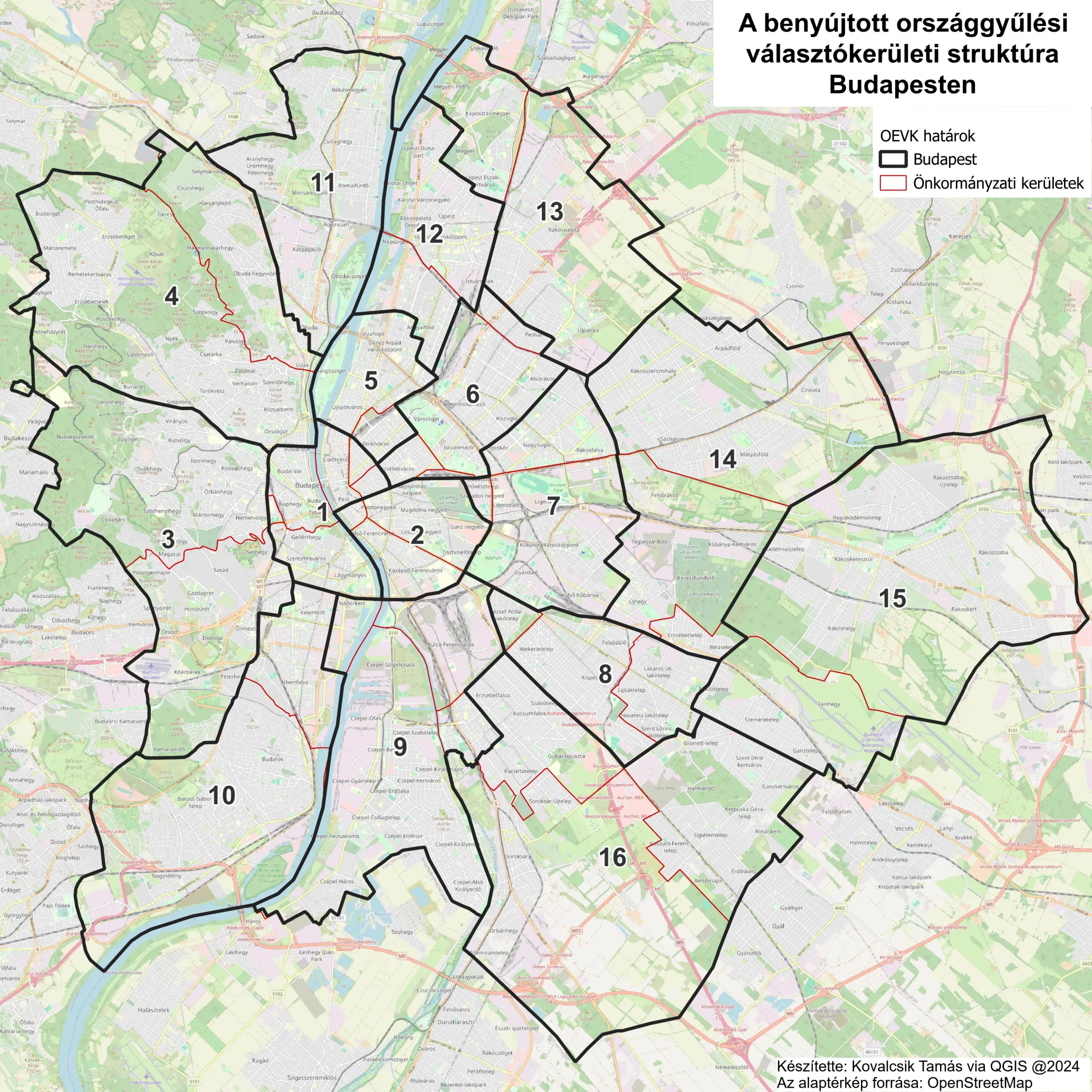 Telex: Térképen, hogy miként változik meg Budapest választókerületi ...